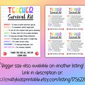 EDITABLE Teacher Survival Kit, First Day of School Gift Tag, Back to ...