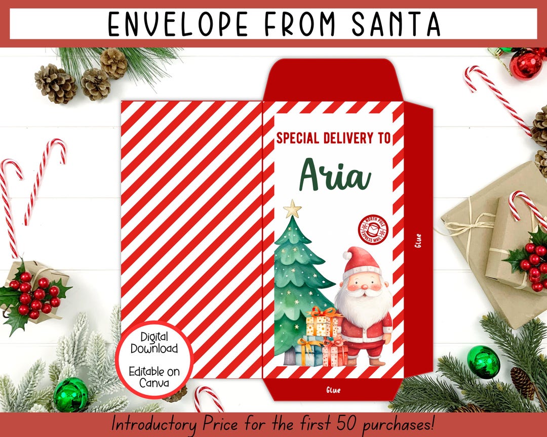 EDITABLE Santa Envelope Template, Letter From Santa Envelope, Letter to ...