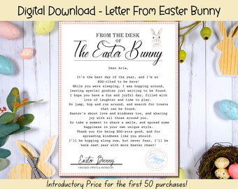 Easter Bunny Letter Editable Printable Easter Gift Official Letter From ...