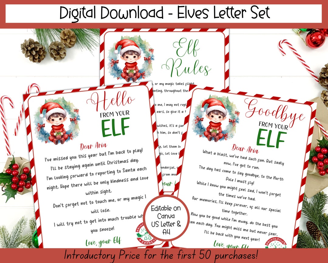 EDITABLE Elf Letter, Elf Welcome Letter, Elf Arrival Letter, Elf ...