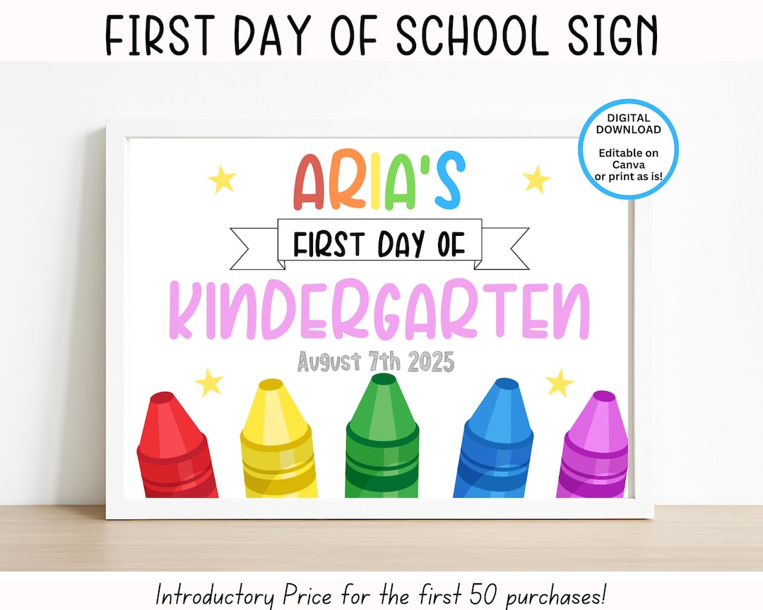 EDITABLE First Day of School Sign, Back to School Certificate, First ...