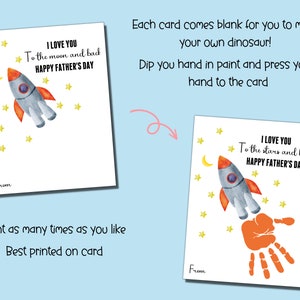 Father's Day Printable, I Love You Dad Handprint Art, Fathers Day Gift ...