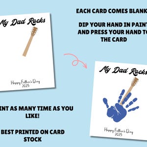 Father's Day Printable, My Dad Rocks Handprint Art, Fathers Day Gift ...