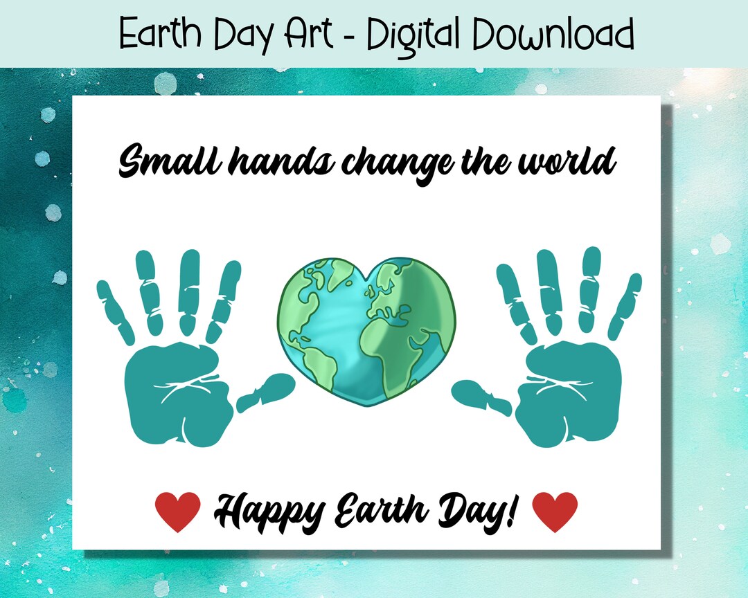 Earth Day Handprint Art, Earth Day Art for Kids, Earth Day Printable ...