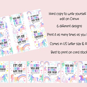 EDITABLE Printable Unicorn Valentine Card, Classroom Valentines Day ...