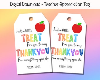Teacher Appreciation Gift Tags Printable, Teacher Thank You Gift Tag ...