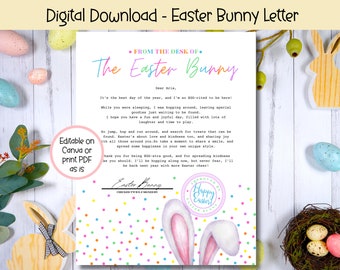 Easter Bunny Letter Editable Printable Easter Gift Official Letter From ...