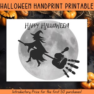 Witch Halloween Handprint, Halloween Printable Handprint Craft for Kids ...
