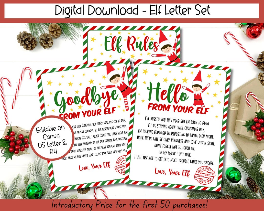 EDITABLE Elf Letter, Elf Welcome Letter, Elf Arrival Letter, Elf ...