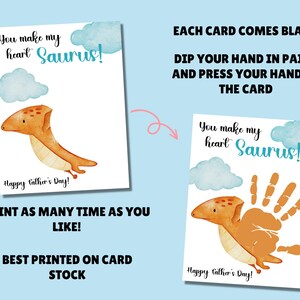 Father's Day Printable, Dinosaur Handprint Art Bundle, Fathers Day Gift ...