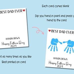 Father's Day Printable, Best Dad Ever Handprint Art, Fathers Day Gift ...