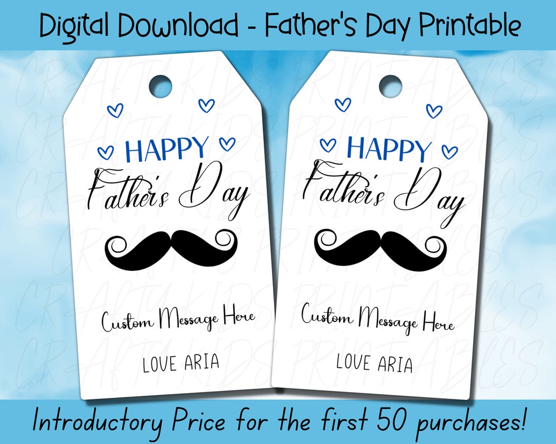 EDITABLE Father's Day Gift Tags Happy Fathers Day - Etsy