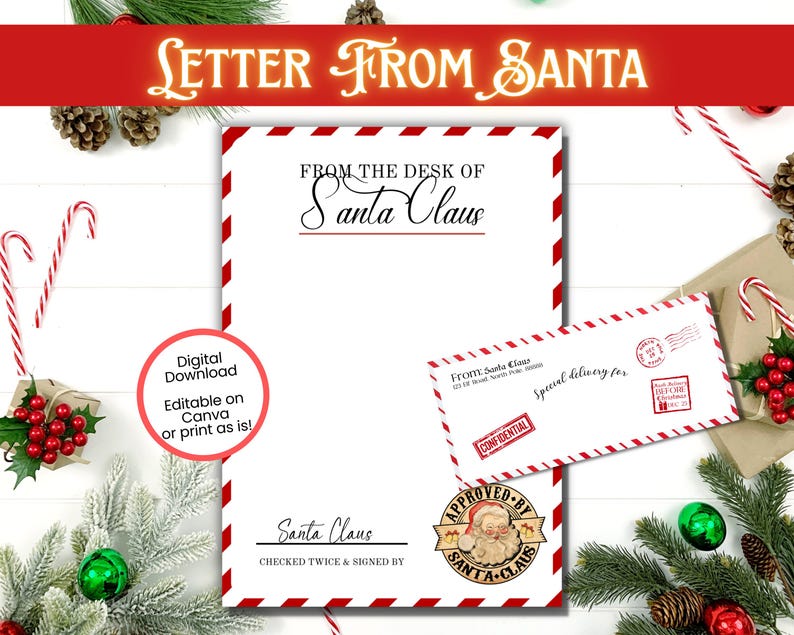 Letter From Santa, Printable Santa Stationary, Official Santa ...