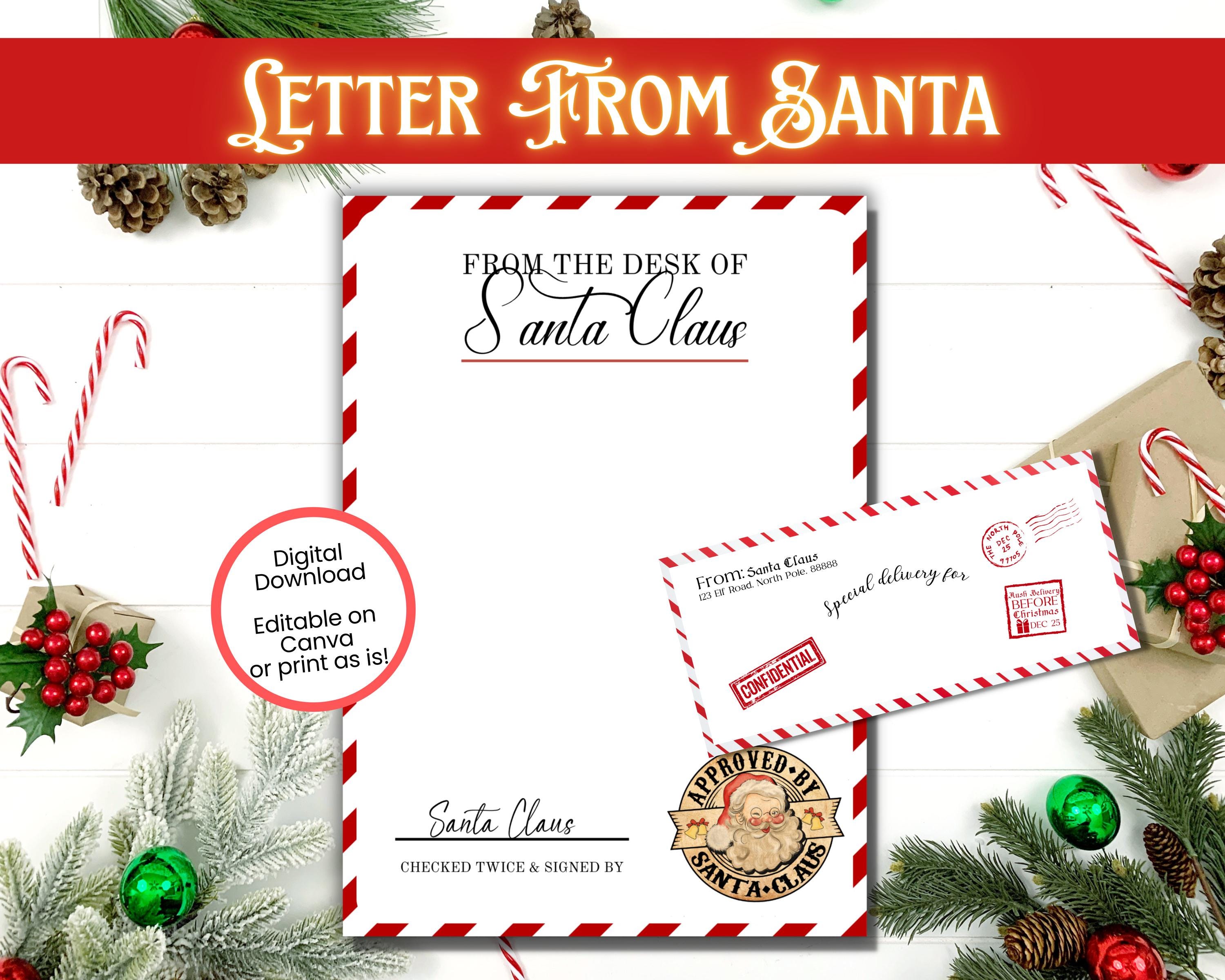 Letter From Santa, Printable Santa Stationary, Official Santa ...