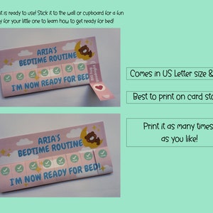 Bedtime Routine Printable, Kids Bedtime Routine, Kids Printable, Get ...