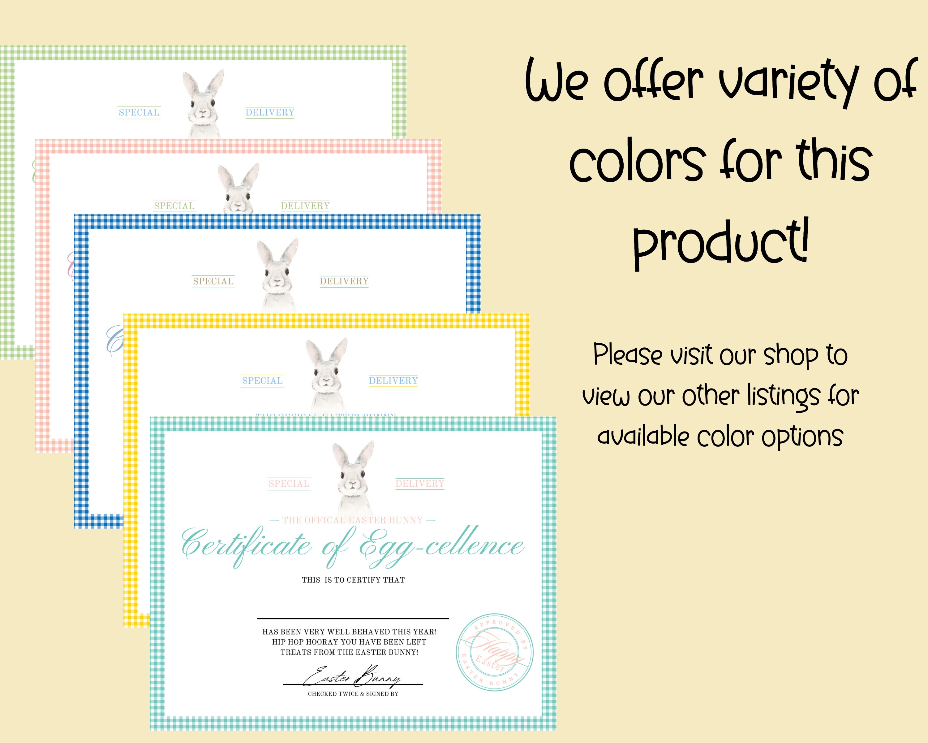 EDITABLE Certificate From Easter Bunny Blue Printable Easter - Etsy