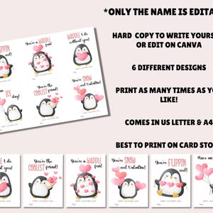 EDITABLE Penguin Valentine Cards, Classroom Valentines Day Cards, Kids ...