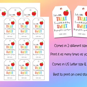 EDITABLE First Day of School Gift Tag, Back to School Gift Tag, Teacher ...