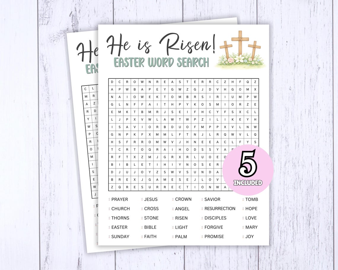 Religious Easter Word Find Game, Christian Easter Word Search Game ...