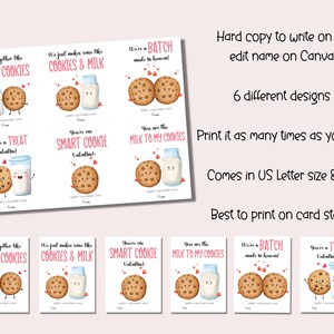 EDITABLE Cookies and Milk Valentine Cards, Classroom Valentines Day ...