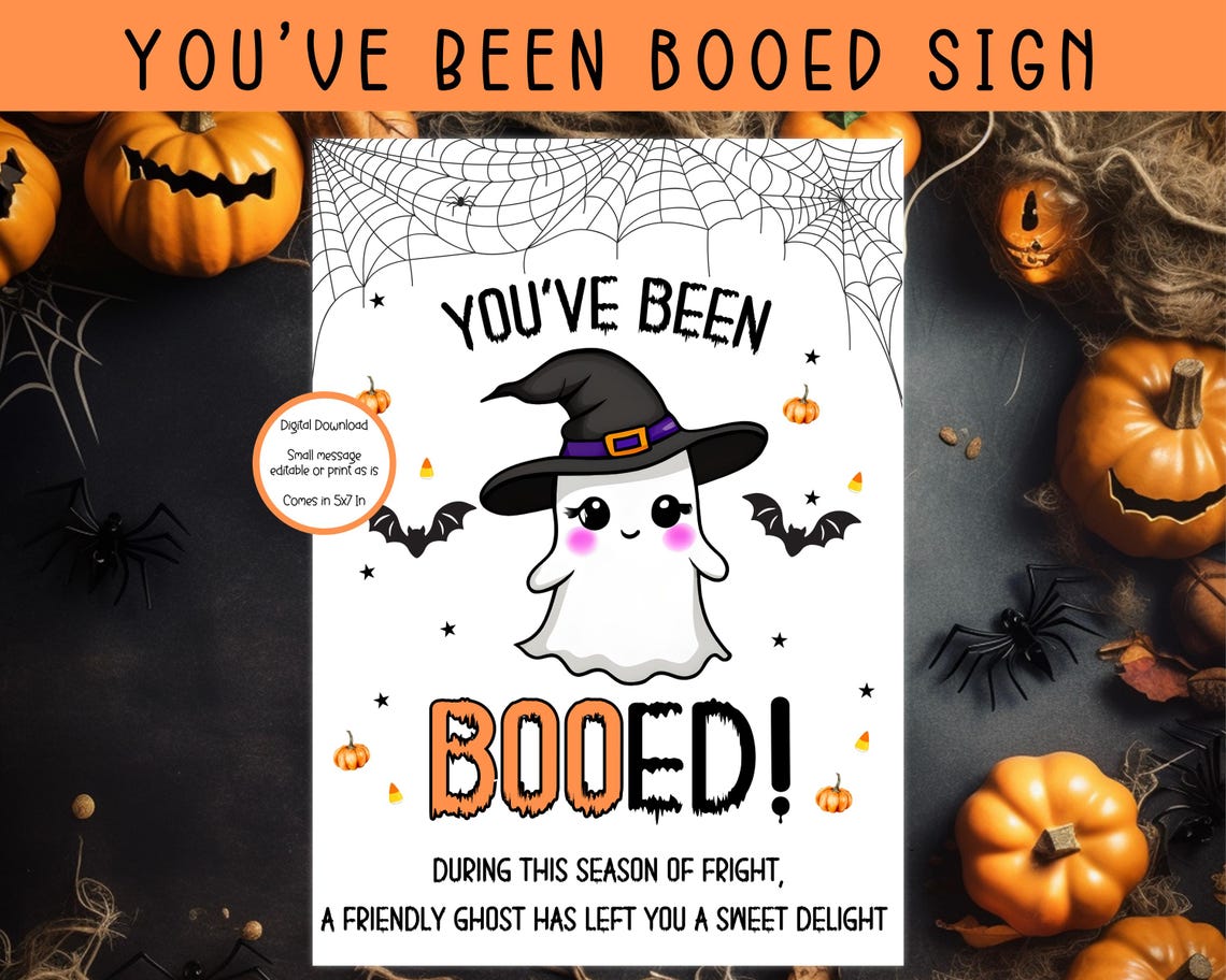 EDITABLE You've Been Booed Printable, Boo Box Gift Tag, Boo Basket Tags ...