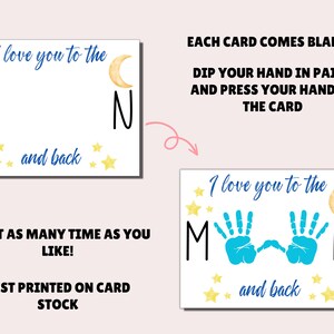 Mother's Day Handprint Art Printable, I Love You to the Moon and Back ...