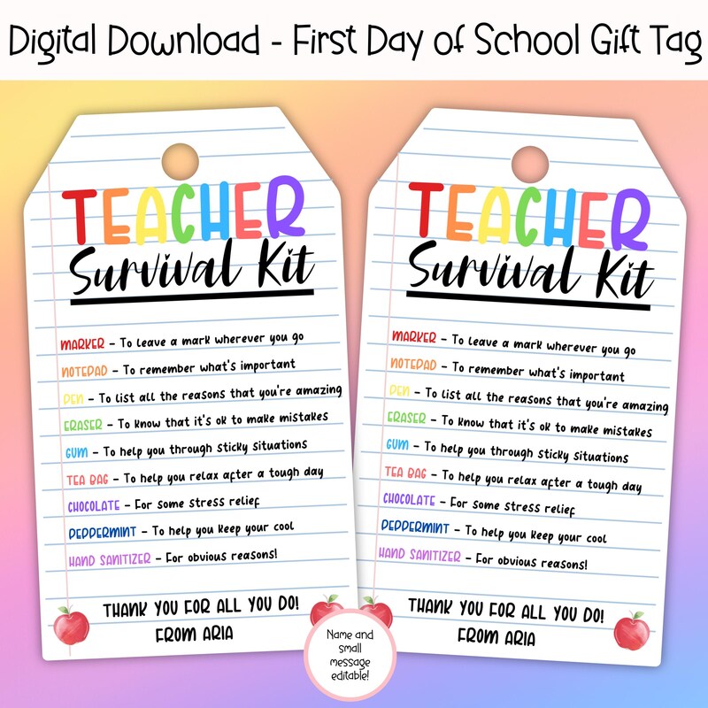 Teacher Back to School Survival Kit - Etsy