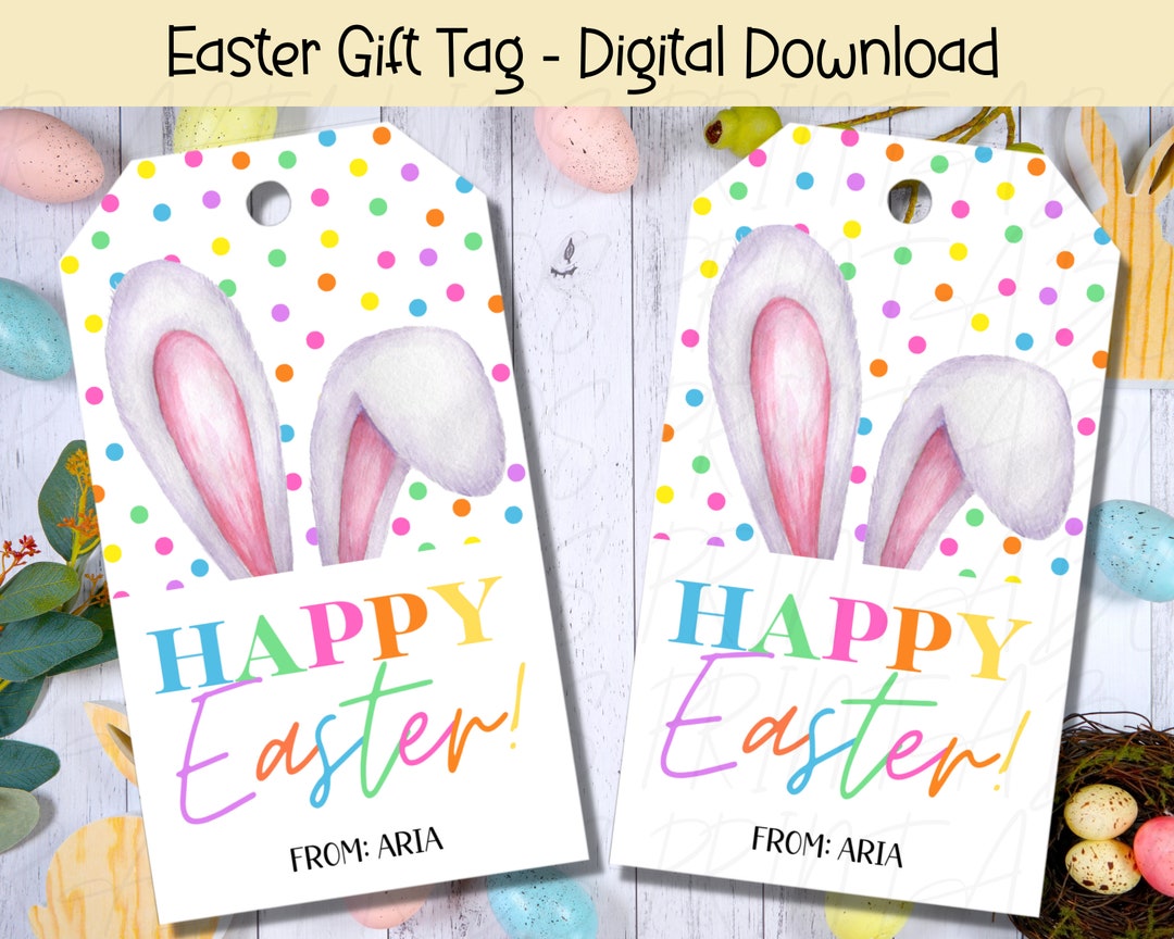 Rainbow Easter Gift Tags Easter Printable Kids Easter - Etsy
