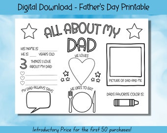 Father's Day Printable, He's My Dad, Fathers Day Gift, Card for Dad ...