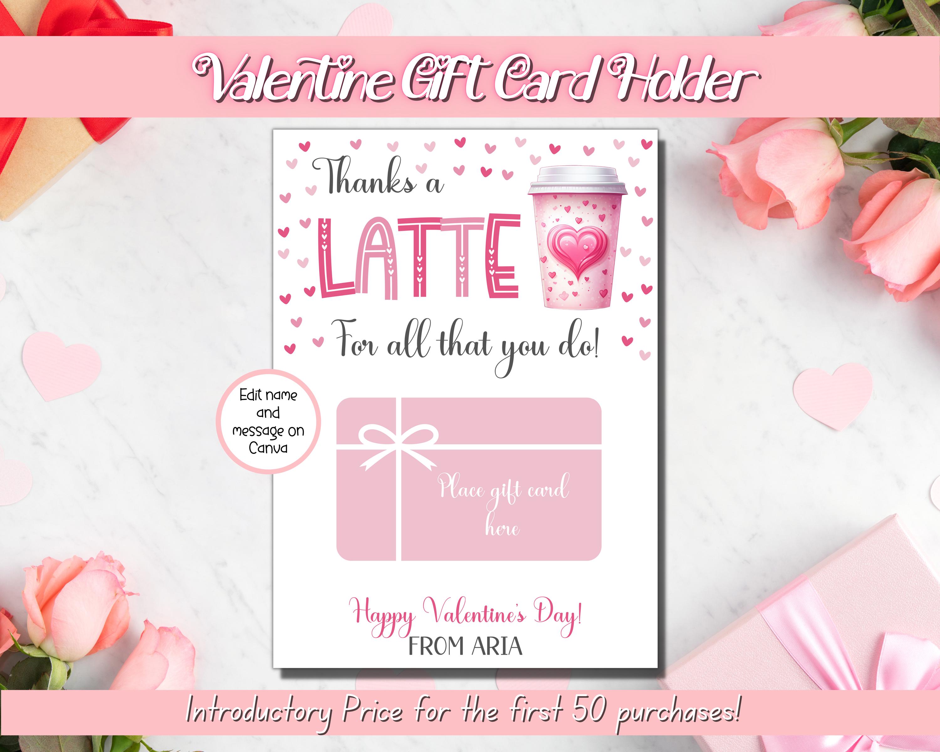EDITABLE Teacher Valentine Gift Card Holder, Valentines Day Teacher ...