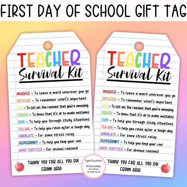 Teacher Survival Kit - Etsy