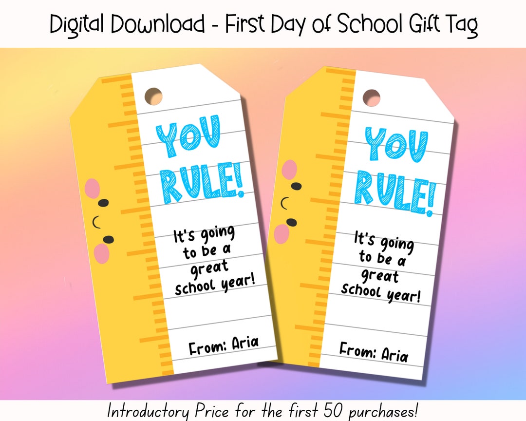 EDITABLE You Rule School Gift Tag, Back to School Gift Tag, Teacher ...
