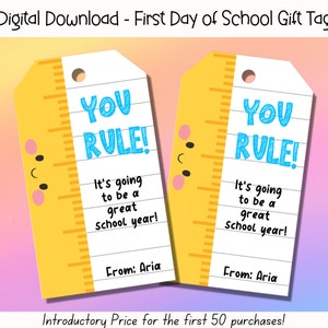 EDITABLE You Rule School Gift Tag, Back to School Gift Tag, Teacher ...