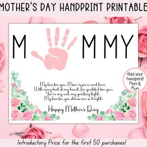 Mother's Day Printable, Mother's Day Handprint Art Mothers Day Gift ...