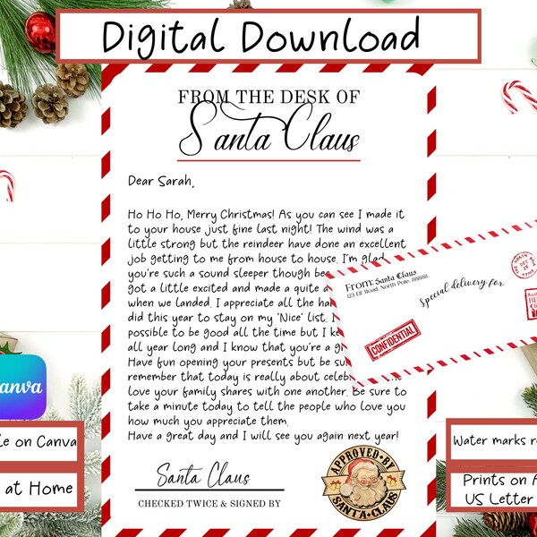 Letter From Santa on Christmas Morning - Etsy