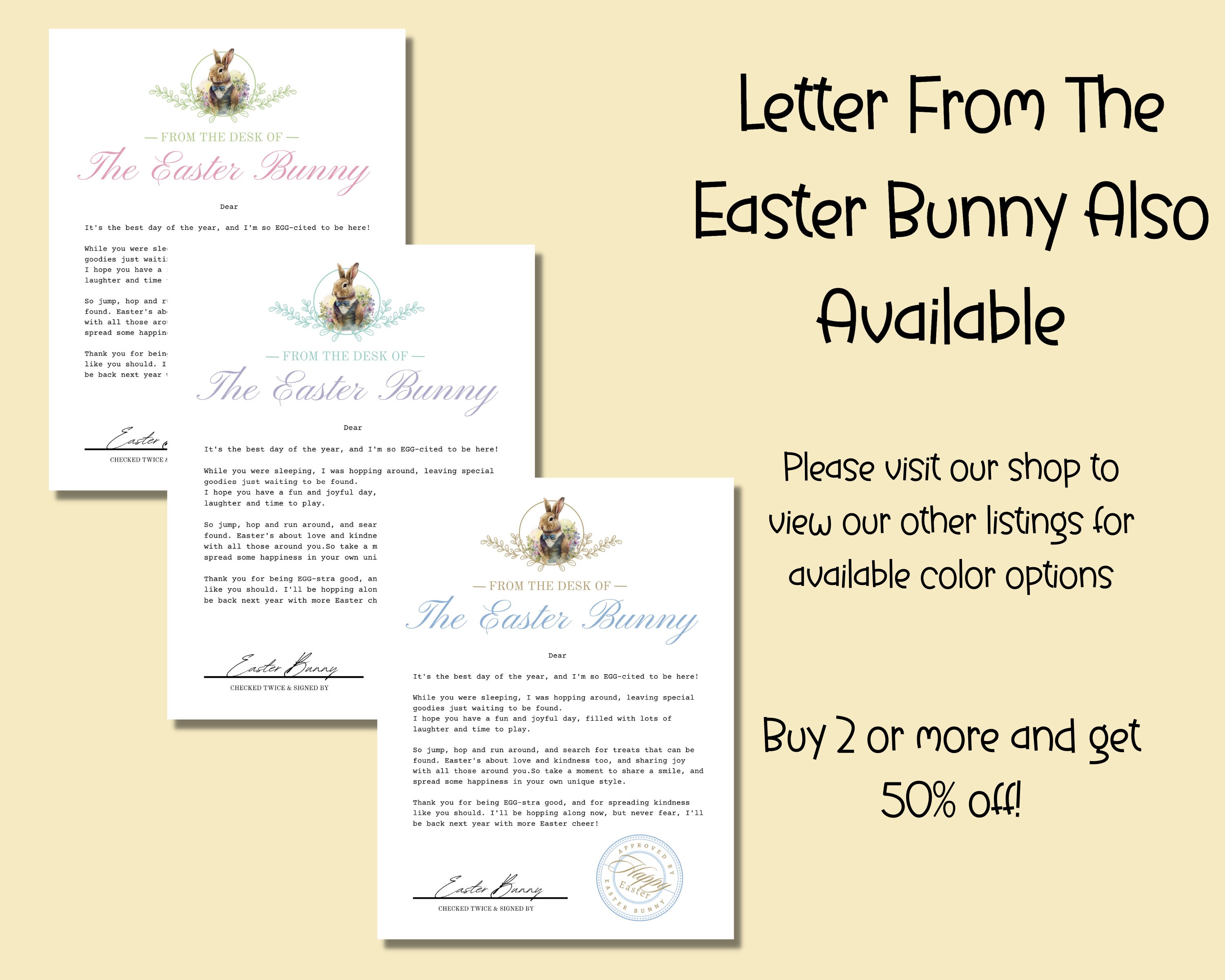 EDITABLE Certificate From Easter Bunny Blue Printable Easter - Etsy