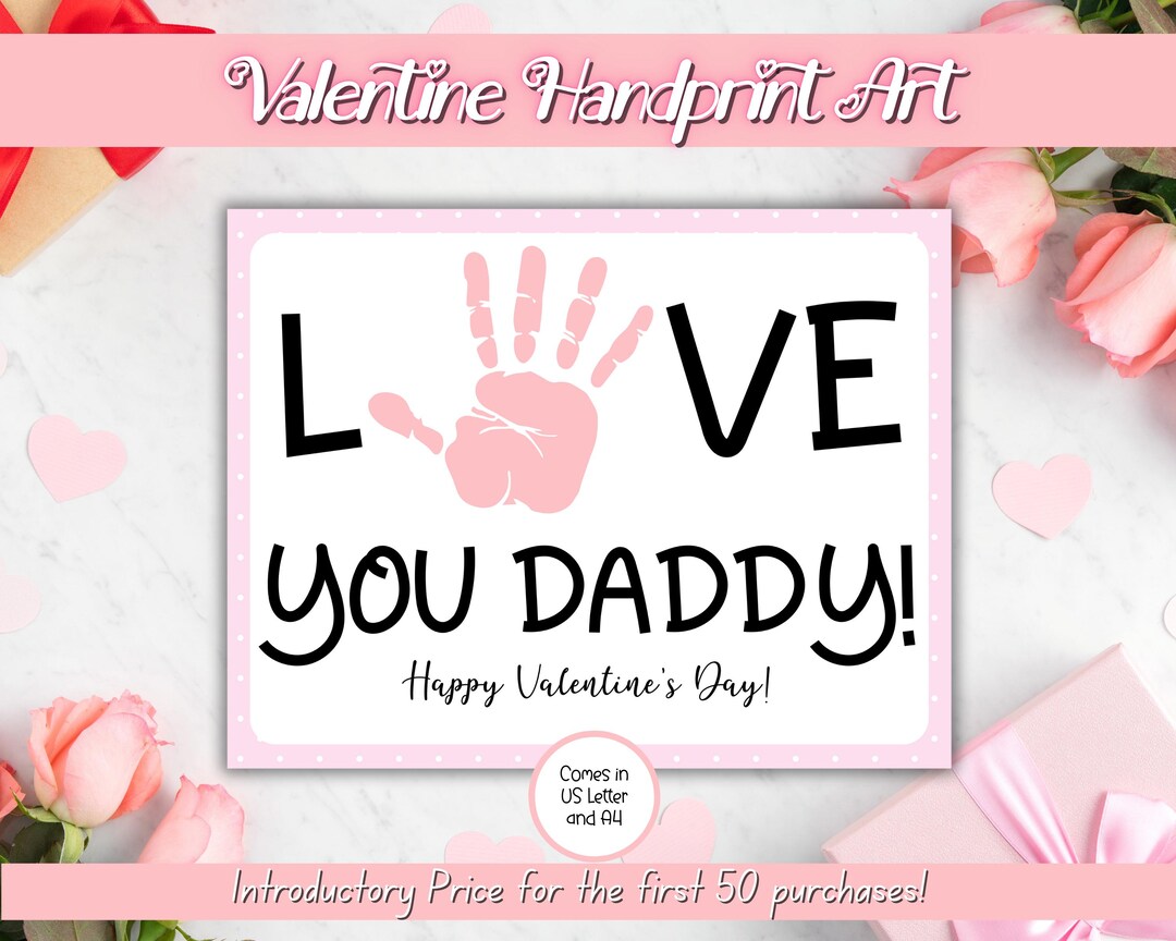 Printable Valentines Craft to Dad, Daddy Valentine's Cards, Kids ...