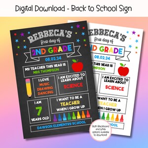 EDITABLE Chalkboard First Day of School Sign, Printable School Sign ...