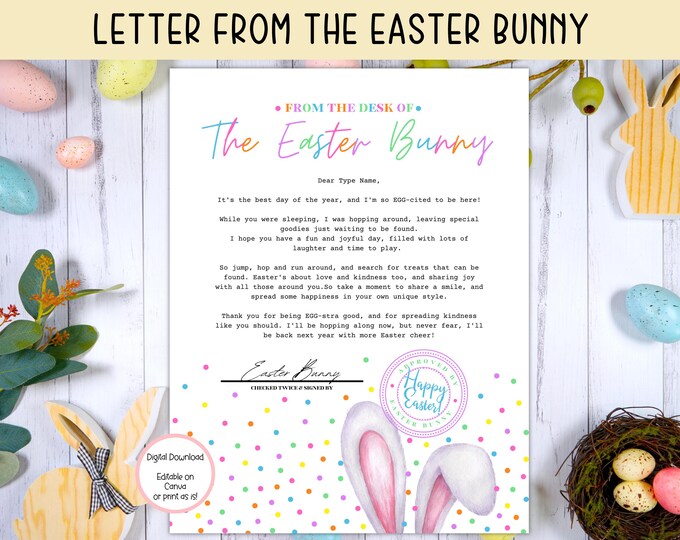 Christian Easter Bunny Letter, Letter From the Easter Bunny, Christian ...