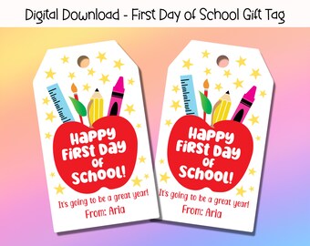 EDITABLE Back to School Survival Kit, First Day of School Gift Tag ...