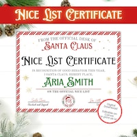 Editable Letter From Santa and Nice List Certificate to Edit and ...