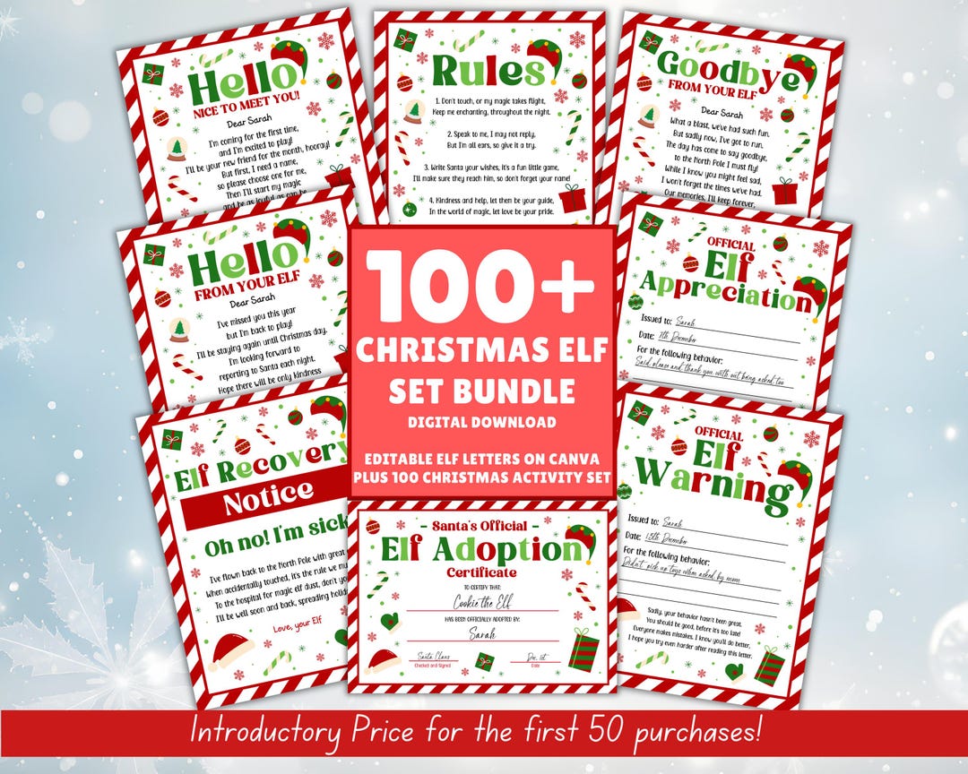 EDITABLE Elf Letter, Elf Welcome Letter, Elf Goodbye Letter, Elf Rules ...