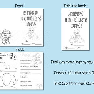 Father's Day Printable, All About My Dad Book, Fathers Day Gift, Father ...