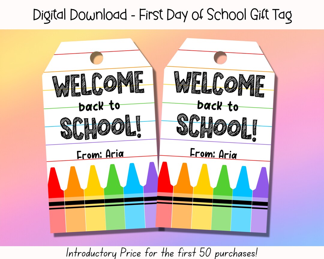 EDITABLE School Gift Tag, Back to School Gift Tag, Teacher Thank You ...