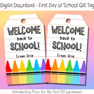 EDITABLE School Gift Tag, Back to School Gift Tag, Teacher Thank You ...