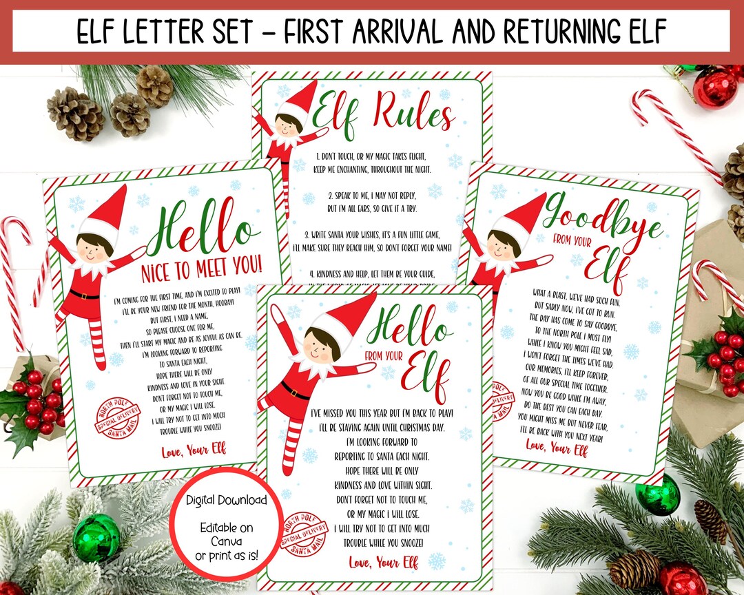 EDITABLE Elf Letter, Elf Welcome Letter, Elf Arrival Letter, Elf ...