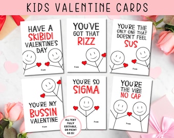 Capybara Valentine's Day Cards for Kids, Teens, Classroom Valentines - Etsy