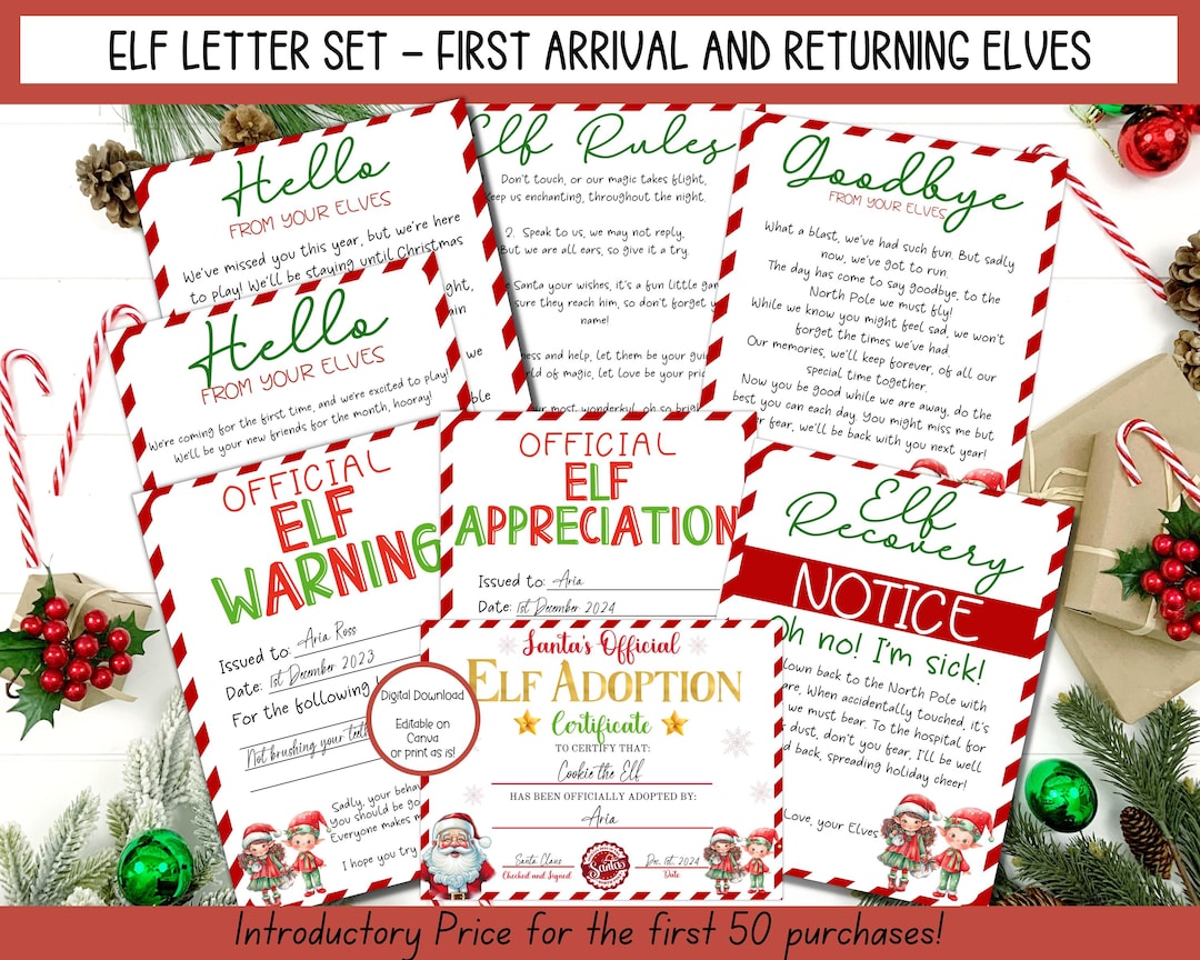 EDITABLE Elf Letters, Elf Welcome Letter, Elf Goodbye Letter, Elf Rules ...