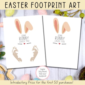 Easter Footprint Art, Some Bunny Loves You, Easter Footprint Craft ...