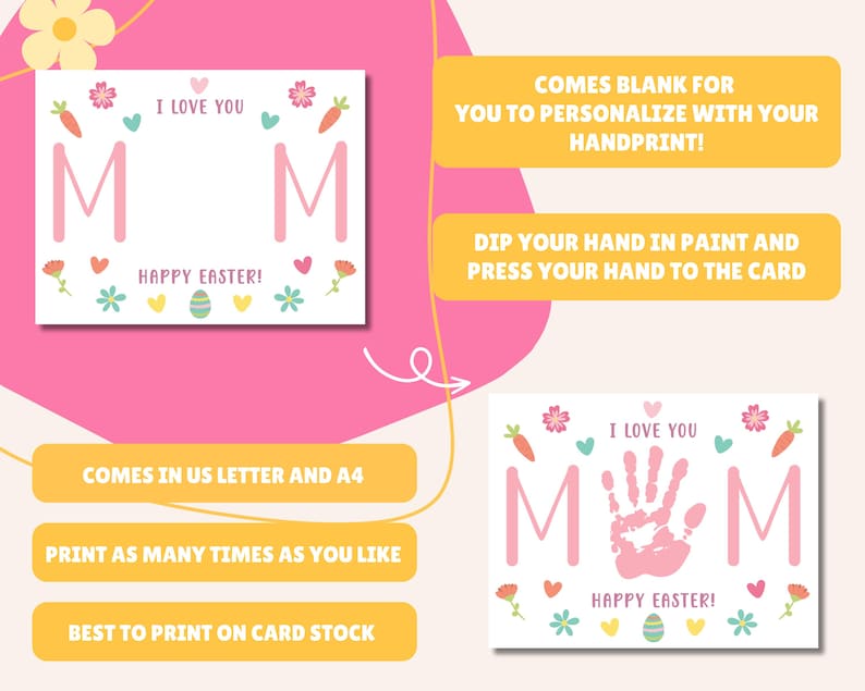 Easter Handprint Art Bundle, Easter Footprint Craft, Handprint Art, DIY ...